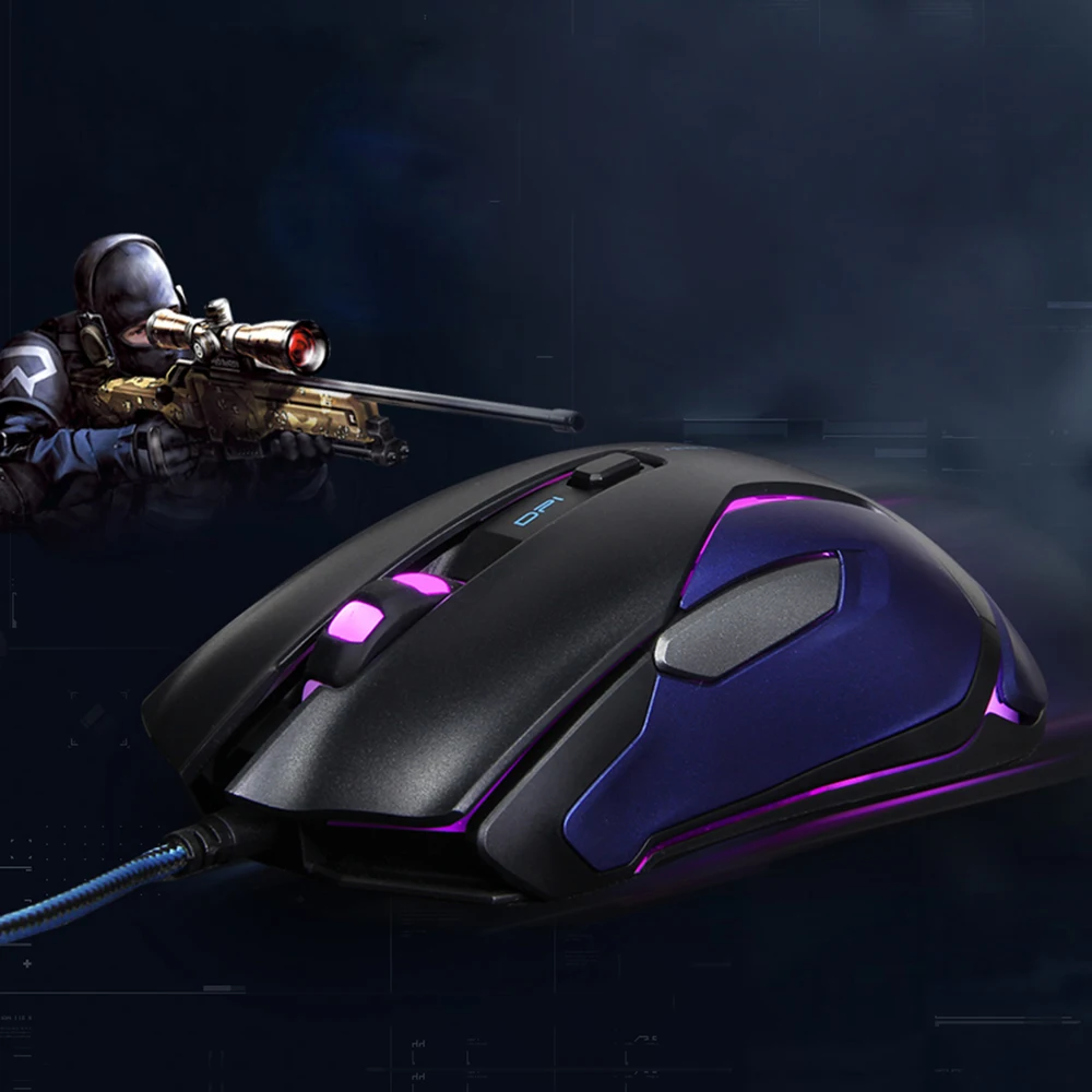 E 3LUE M668 전문 USB 유선 게임 마우스 6 버튼 조절 5000 인치 당 점 게이머 마우스 색 빛|gamer mice ...