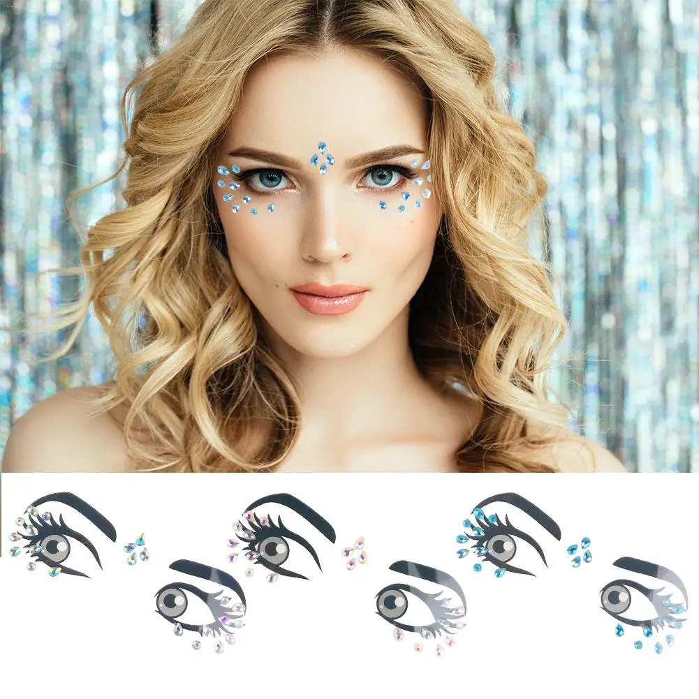 1PC Personality FashionTattoo Sticker Super Shiny Forehead Sticker DIY ...