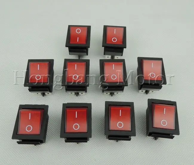 Free-shipping-50Pcs-Lot-4-Pin-Red-Light-ON-OFF-Rocker-Switch-push ...