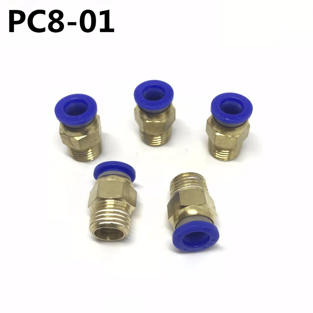 100PCS PC8 01 PC8 1 Pneumatic fitting push in quick connector fittings|pneumatic fitting|push ...