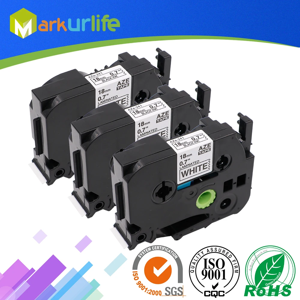 3 PCS/Lot TZE241 Tz241 TZe 241 Laminated Label Tape Compatible for ...