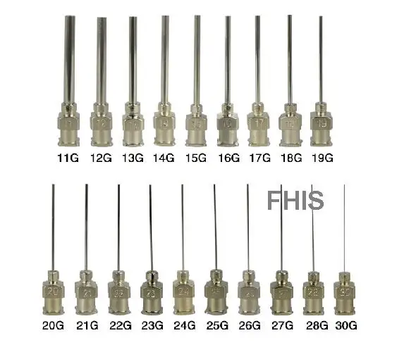11G~30G metal stainless steel dispensing needles blunt, 1.5 inches ...