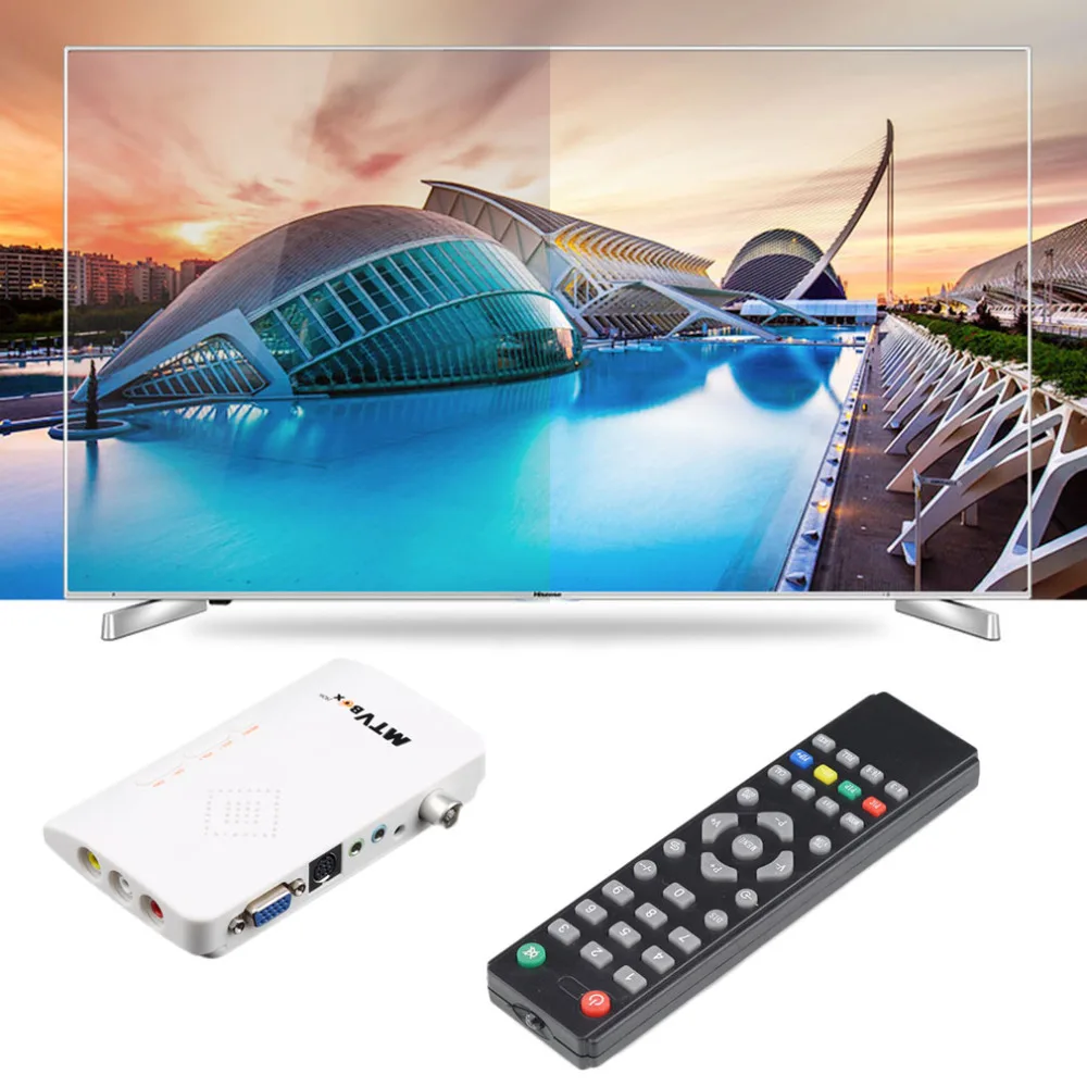 1 Set Convenient Digital Analog Tv Box Lcdcrt Vgaav Stick Tuner Box View Receiver Converter