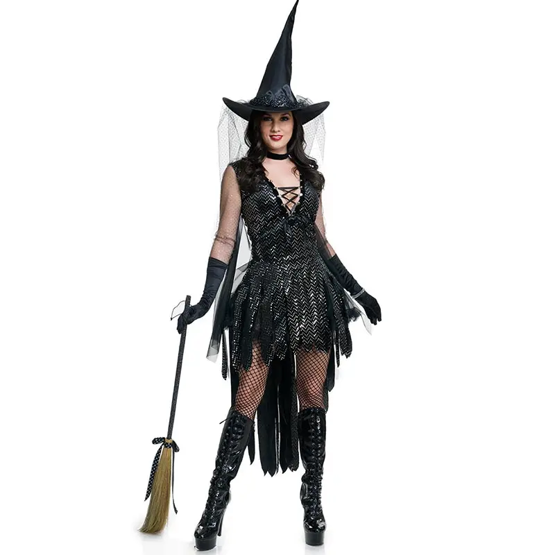 Sexy Hexe Frauen Black Magic Moment Kostüm Halloween Glamorous Hexe ...
