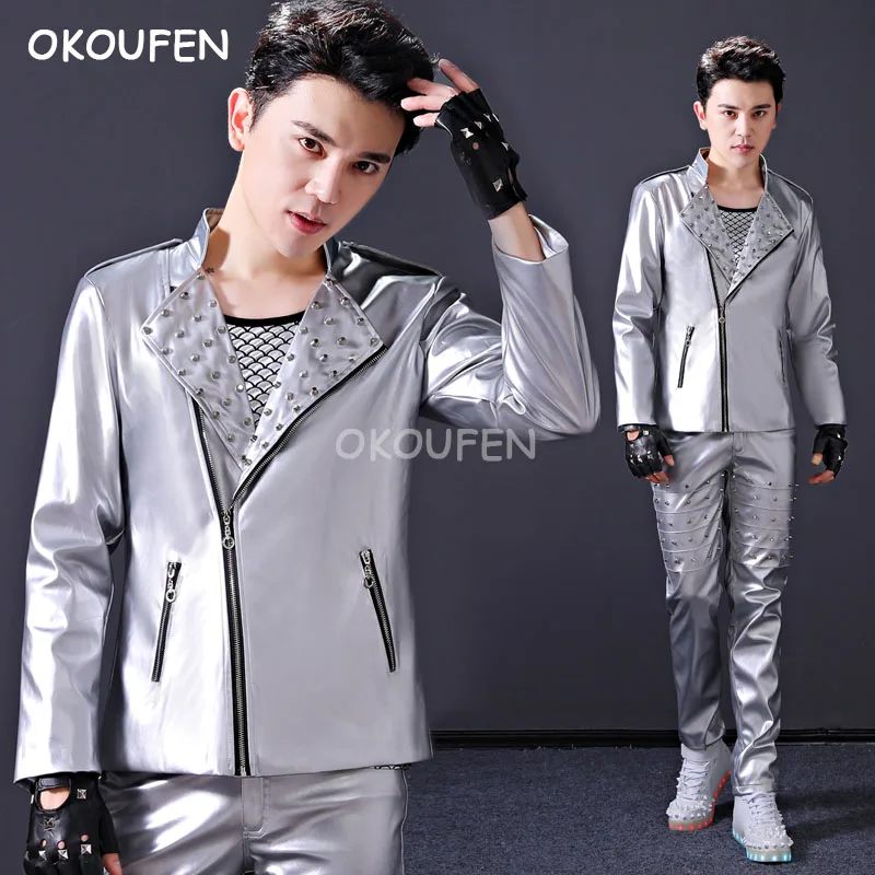 Personality Korean Version Host Adult Handsome Stage Costume Nightclub ...