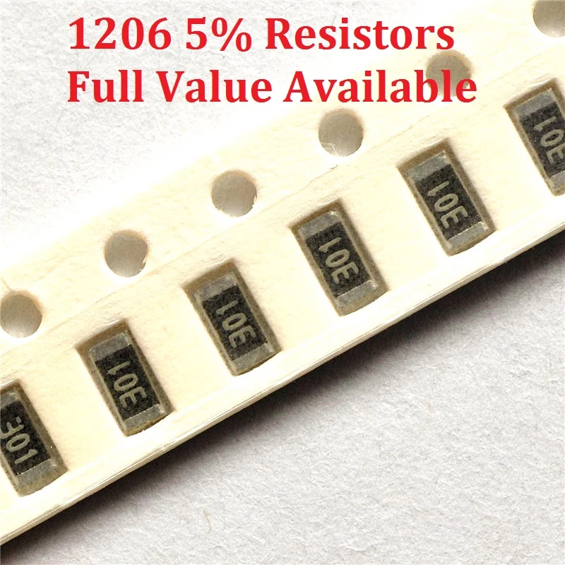 Resistencia de Chip SMD 300, 2,4r/2,7r/3R/3,3r/3,6r, 1206, 5%/2,4, 2,7 ...