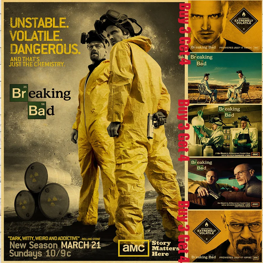 Breaking Bad Poster Kraft paper Retro Poster High Quality Painting Wall ...