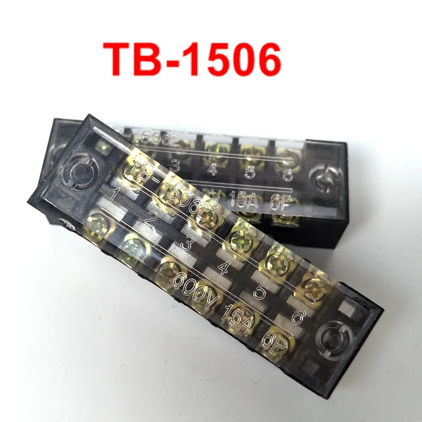 5pcs/lot Tb Terminal Block Tb-1506 Panel Mounted Terminal Connector 600v 15a 6 Position ...