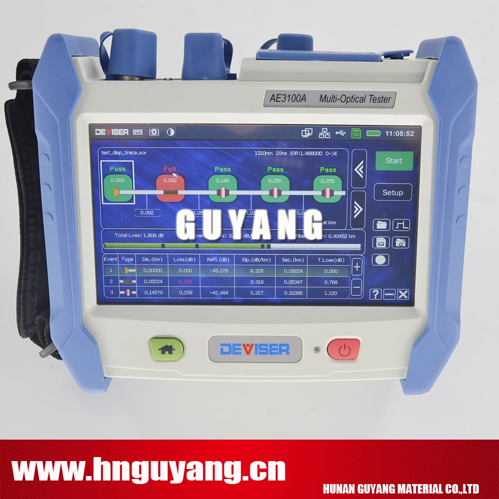 Deviser ae3100b sm otdr 1310/1550nm 34/32db, suporte vfl, medidor de energia, fonte de luz ...