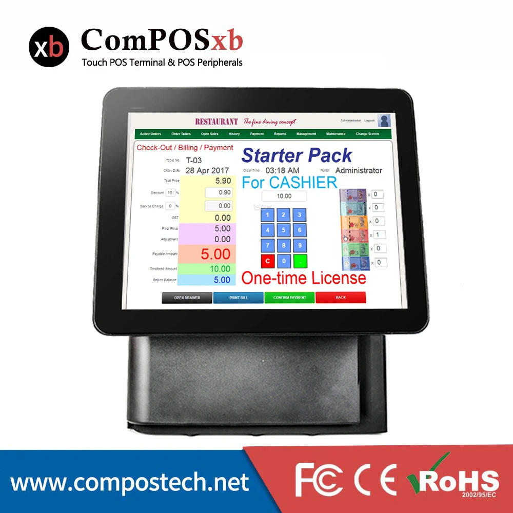 Computer Dual Screen 15+15 Inch POS Terminal All In One Pos System ...