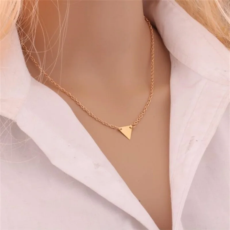 The New Fashion Triangle Chain Necklaces For Women Gold color Chain ...