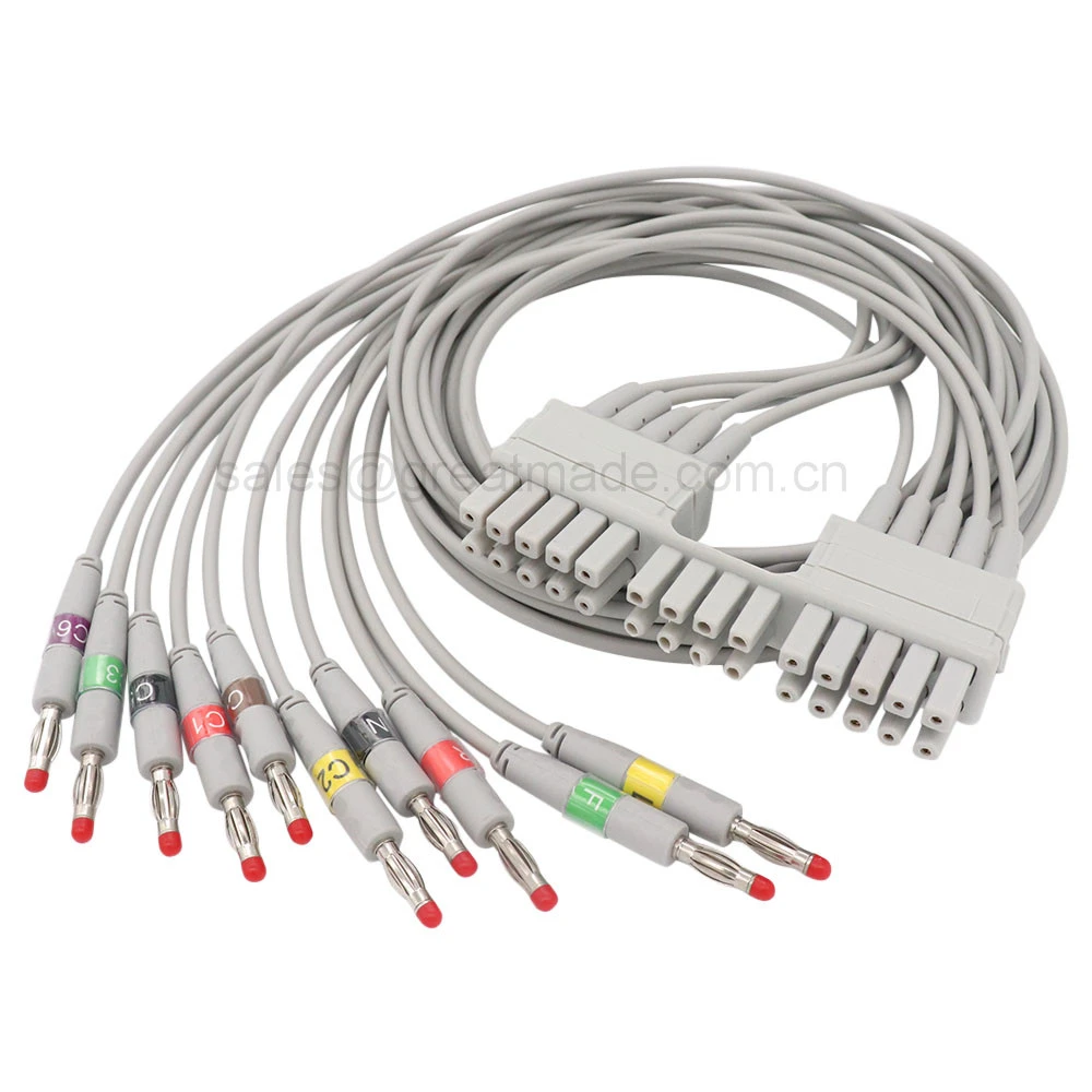 Compatible Mortara Eli 150c 230 250c 280 350 Ekg Cable Iec 10-lead ...