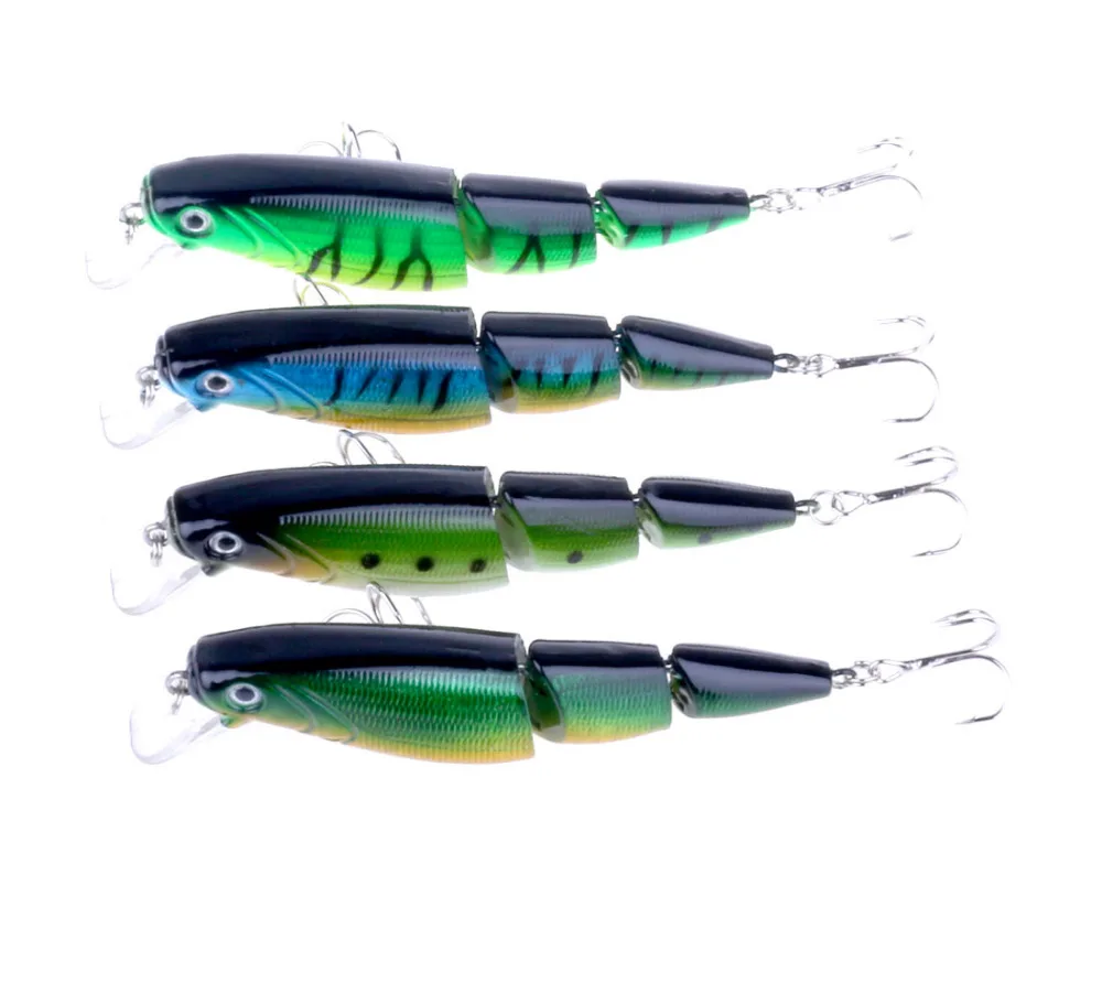 Hot 3 Sections Floating Lures Minnow Fishing Lure 10cm 14g Hard Bait ...