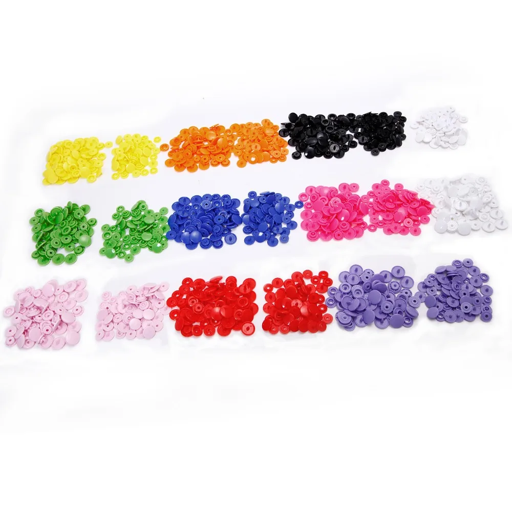 300 Set 10 Colors T5 20 12mm,T3 10mm KAM Snaps Plastic Resin Press ...
