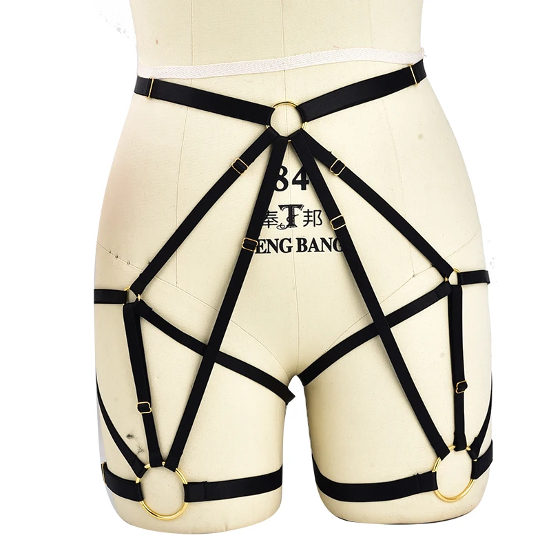 Black Bottom Harness Panties Women Sexy Briefs Harajuku Punk Suspenders