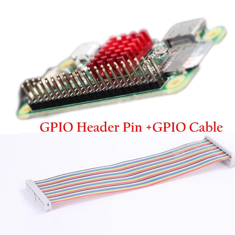 Pi0 0 Raspberry Pi Zero GPIO Header Pin + GPIO Cable Gold plated Male ...