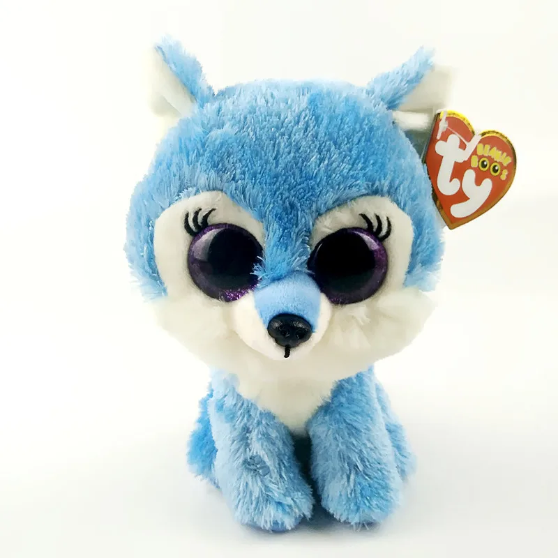 TY Beanie Boos 6" 15cm Jade the Wolf Plush Regular Soft Big eyed ...