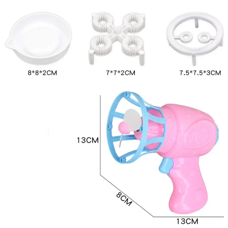 3IN1 Bubble Blower Fan Machine Toy Kids Soap Water Bubble Gun Summer ...