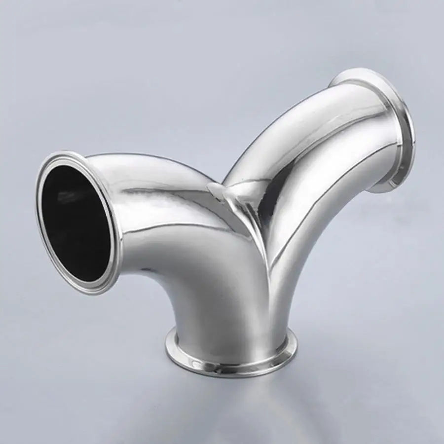 89mm Pipe OD x 3.5" Tri Clamp Y Shaped Elbow 3 Way SUS 304 Stainless ...