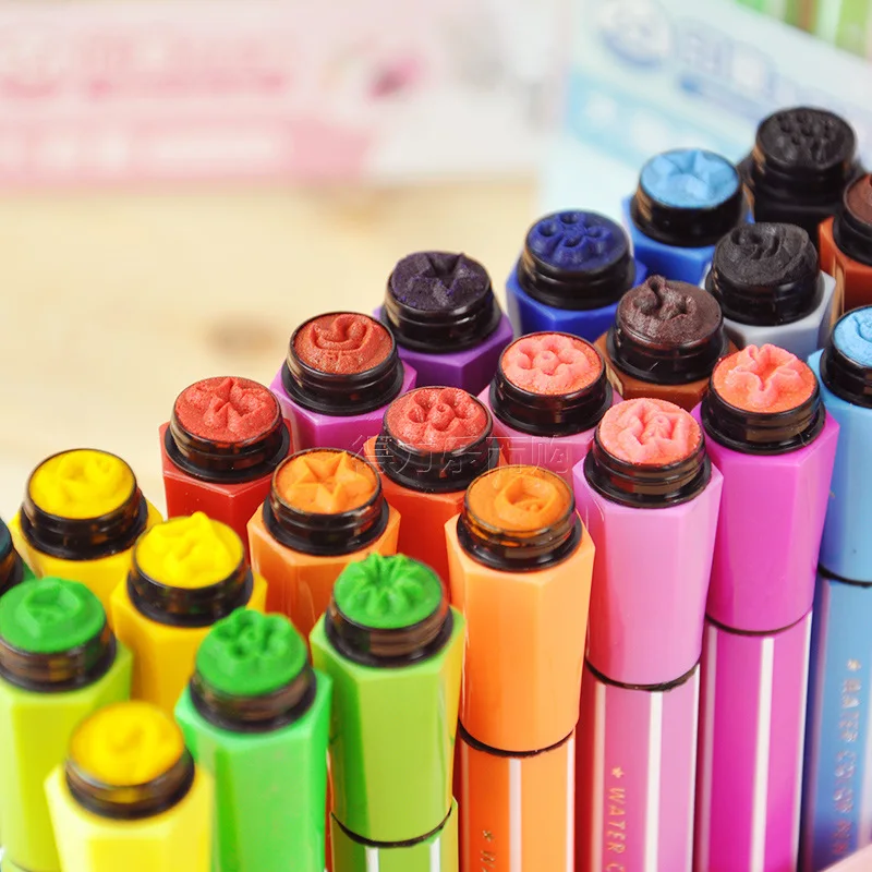 Cute Kids Drawing Pens Stamp Children Seal Washable Watercolor Pen ...