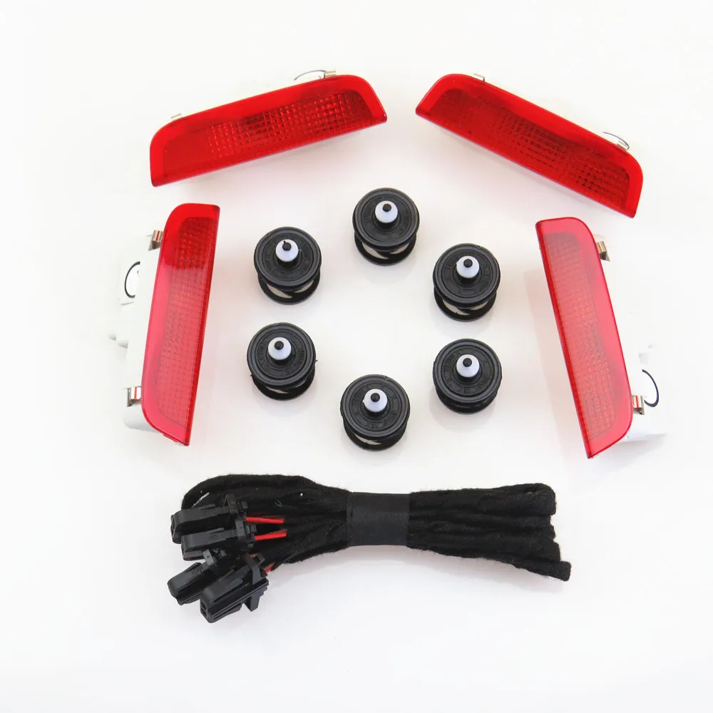 RWSYPL 도어 경고등 내부 램프 케이블 와이어 고정 클립 키트, 골프 5 6 7 MK5 MK6 제타 파사트 B6 B7 CC ...