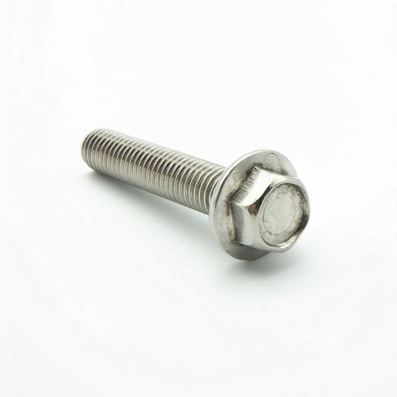 10PCS-M4-304-Stainless-Steel-Metric-Thread-Serrated-Flange-Bolt-Hex ...
