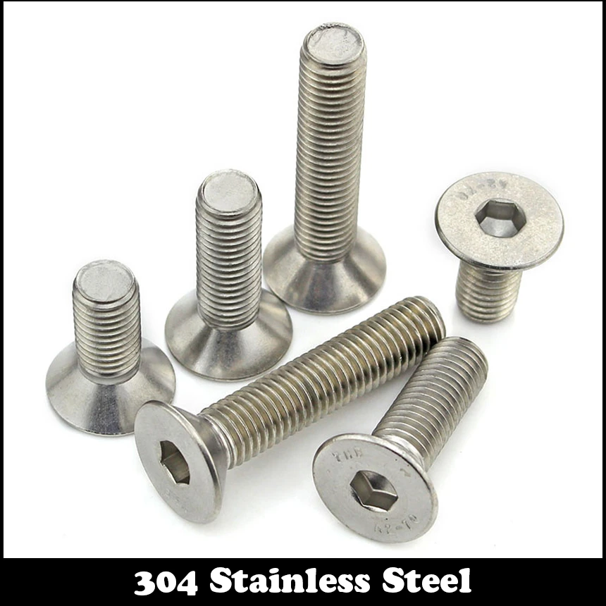 10pcs M5 70mm M5*70mm M5X70 304 Stainless Steel SS Inner HEX Bolt ...