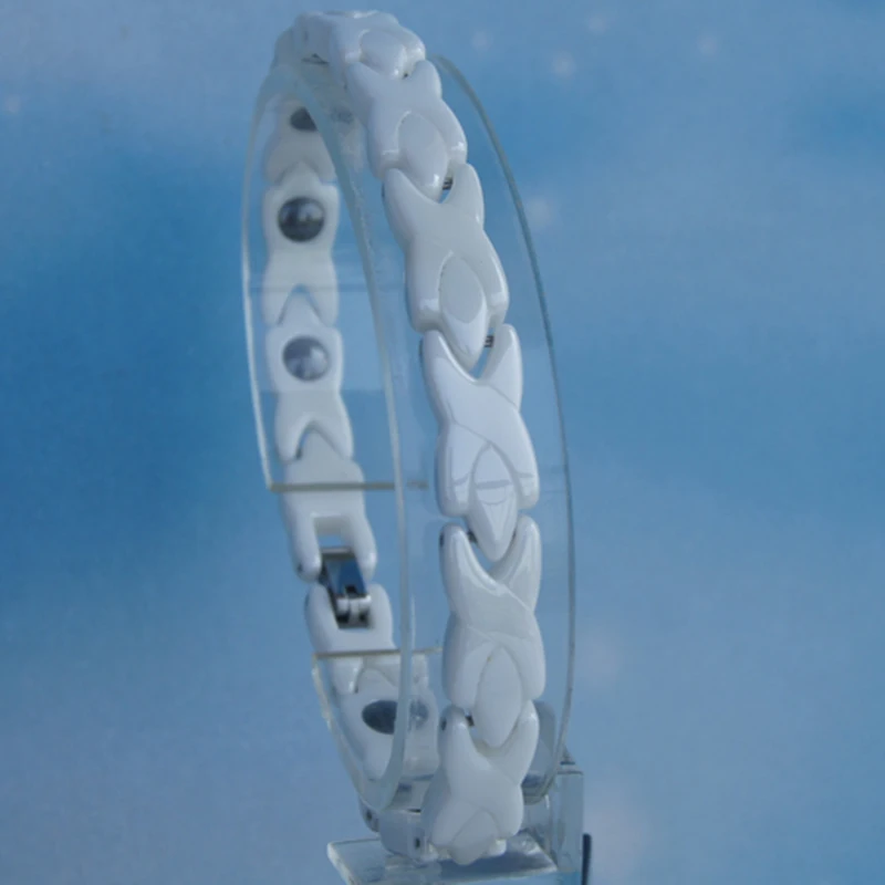 white-fashion-X-design-hi-tech-scratch-proof-magnetic-ceramic-bracelets ...