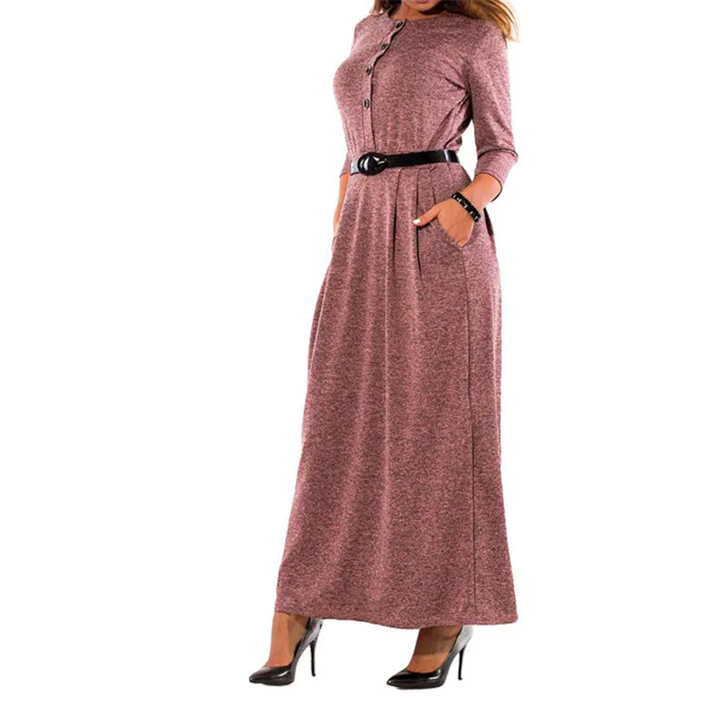 Large Size Fashion Long Dresses 2018 Autumn Elegant Plus Size Women ...