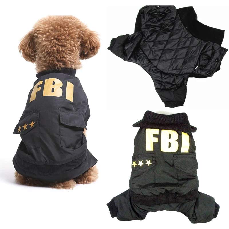 dog Cat clothes for small FBI dogs cats winter coat warm pet pets ...