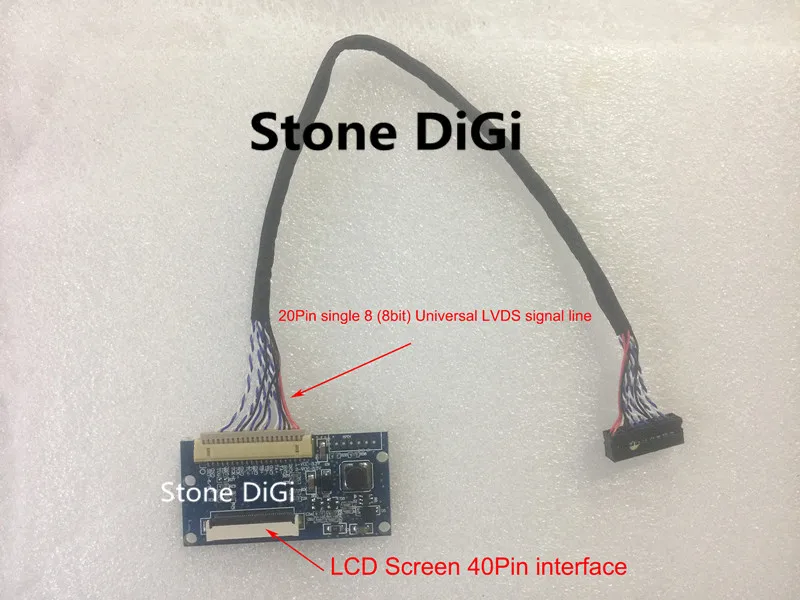 NEW LVDS 20Pin to 40Pin Conversion driver board For 7 8 inch 40Pin LCD ...
