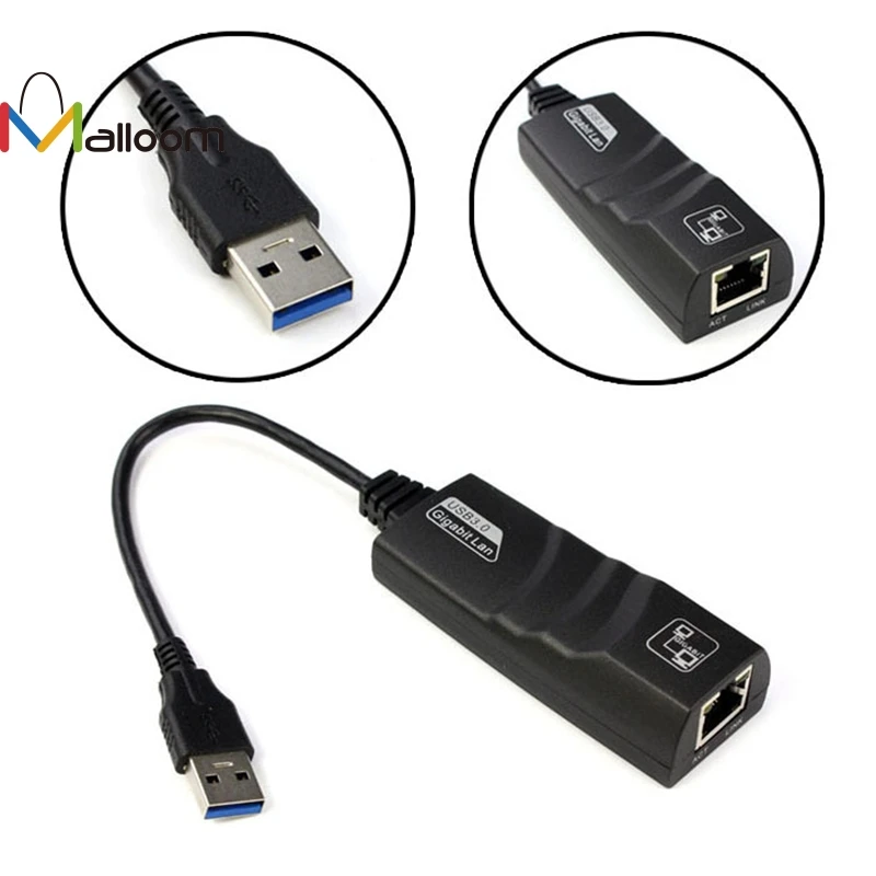 Malloom New USB 3.0 10/100/1000Mbps Gigabit Ethernet RJ45 External ...