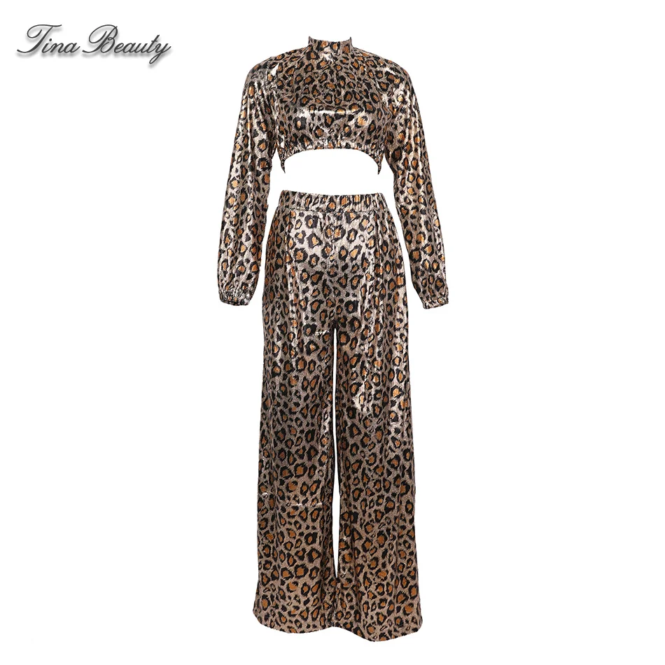 Womens Two 2 Piece Sets 2019 Fall Long Sleeve Midriff Print Top ...