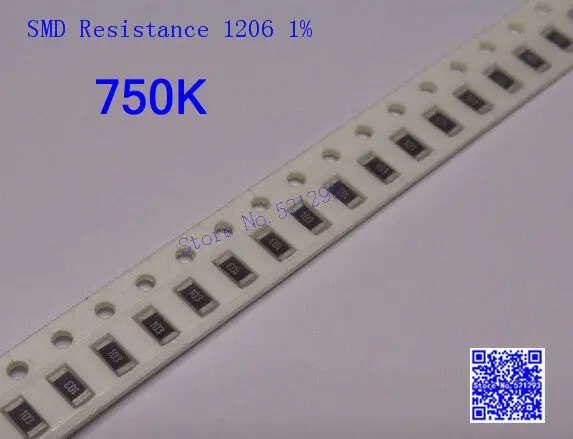 1206 SMD resistor 750K ohm 750K 1% 1/4W Chip resistor 500PCS/LOT|smd ...