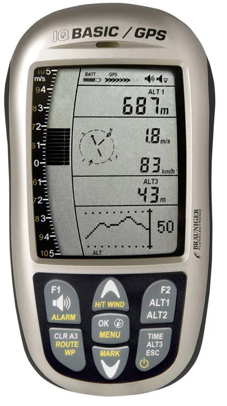Delta wing paragliding paramotor altimeter -GPS Brauniger IQ Basic ...