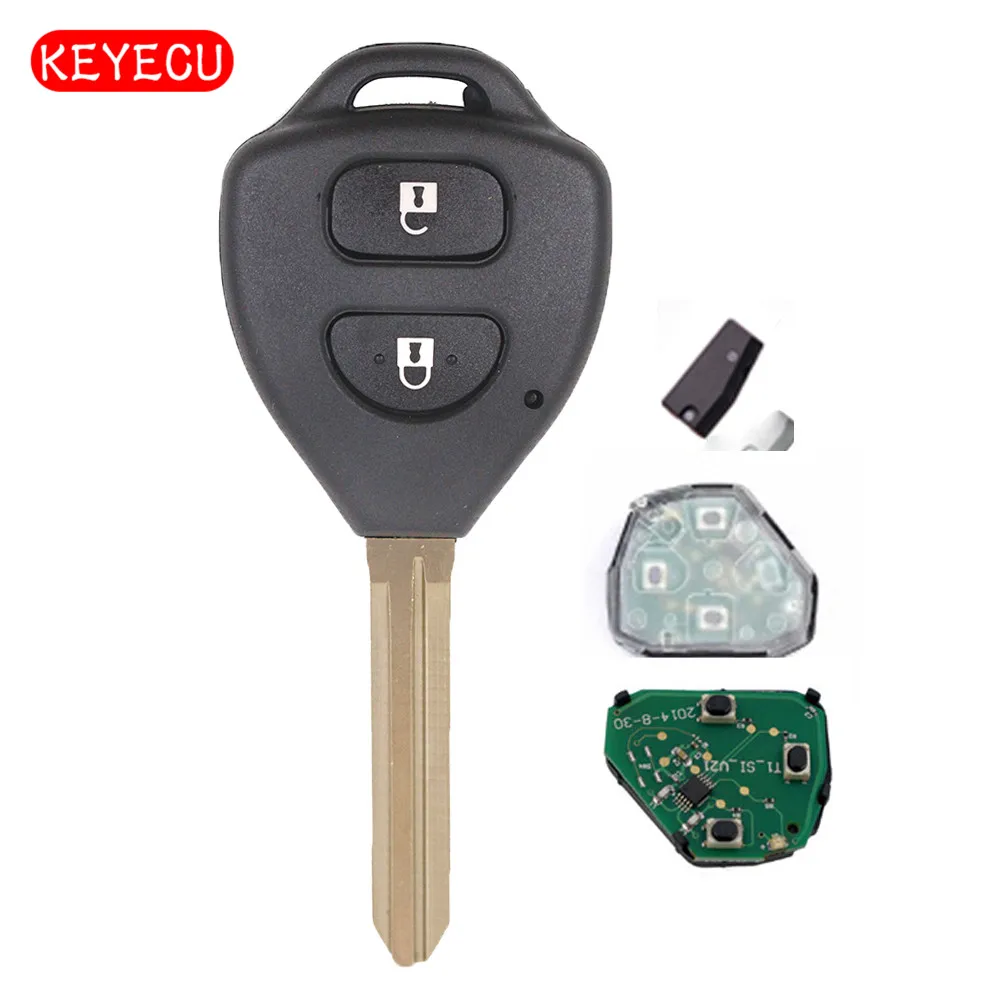 Keyecu New Uncut Remote Key Fob 2 Button 315mhz 4d67 Chip For Toyota ...