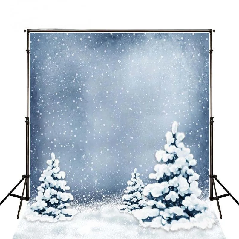 Winter Scene Themed Snow Tree backdrop Vinyl cloth High quality ...