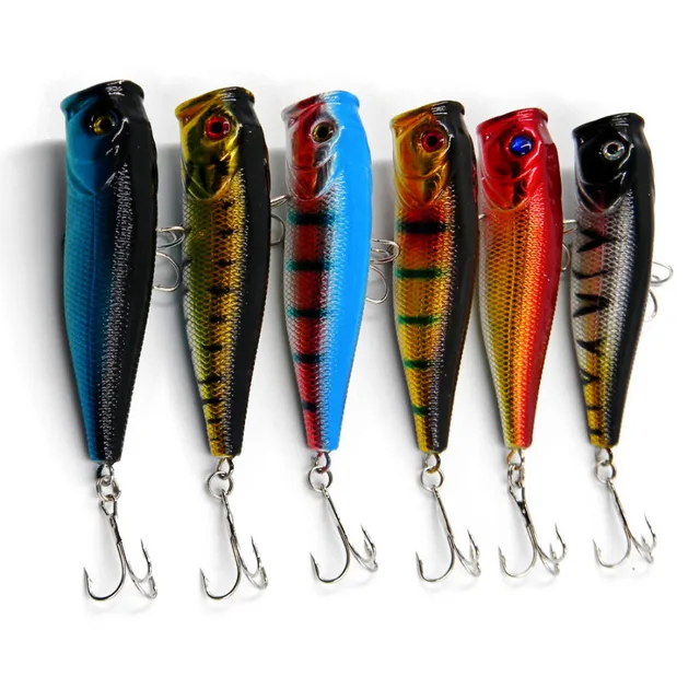 popper Fishing lure 6 colors 90mm/14g artificial fishing lures protein ...