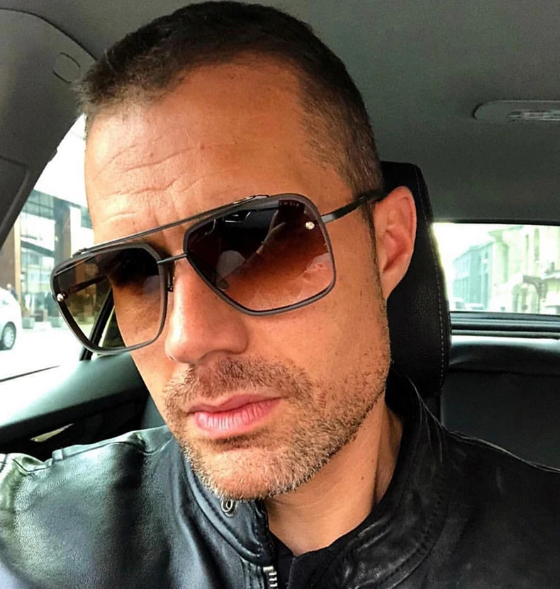 DPZ модные классические солнцезащитные очки Mach Six с градиентом, крутые Мужские Винтажные ...