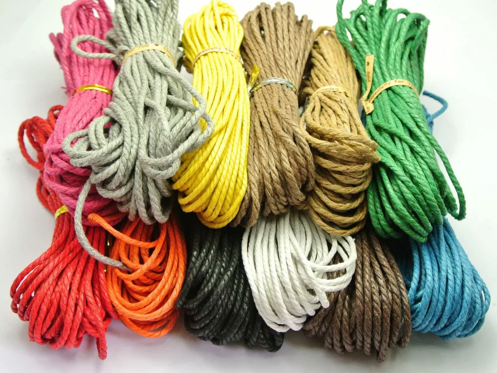 12-Strands-Waxed-Twisted-Waxed-Cotton-Cord-String-Thread-Line-2mm ...