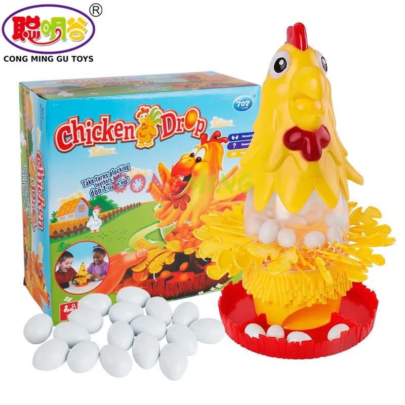 Funny Kids Chicken Drop Board Game Plunk the Feathers from the Chicken ...