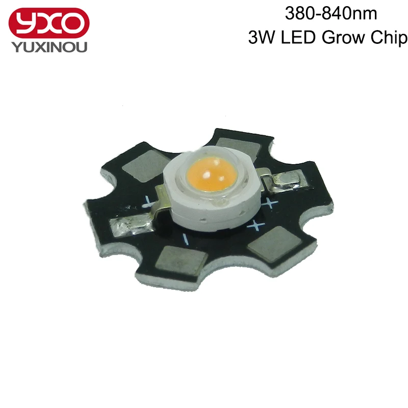Full Spectrum LED Diode Chip, 3W, 400 840nm, comprimento de onda, rosa ...