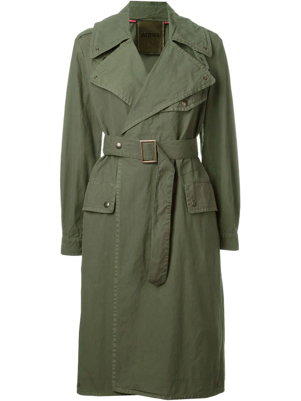 Fashion 2017 Women Trench Cotton Army Green long Coat Famale Turn Down ...
