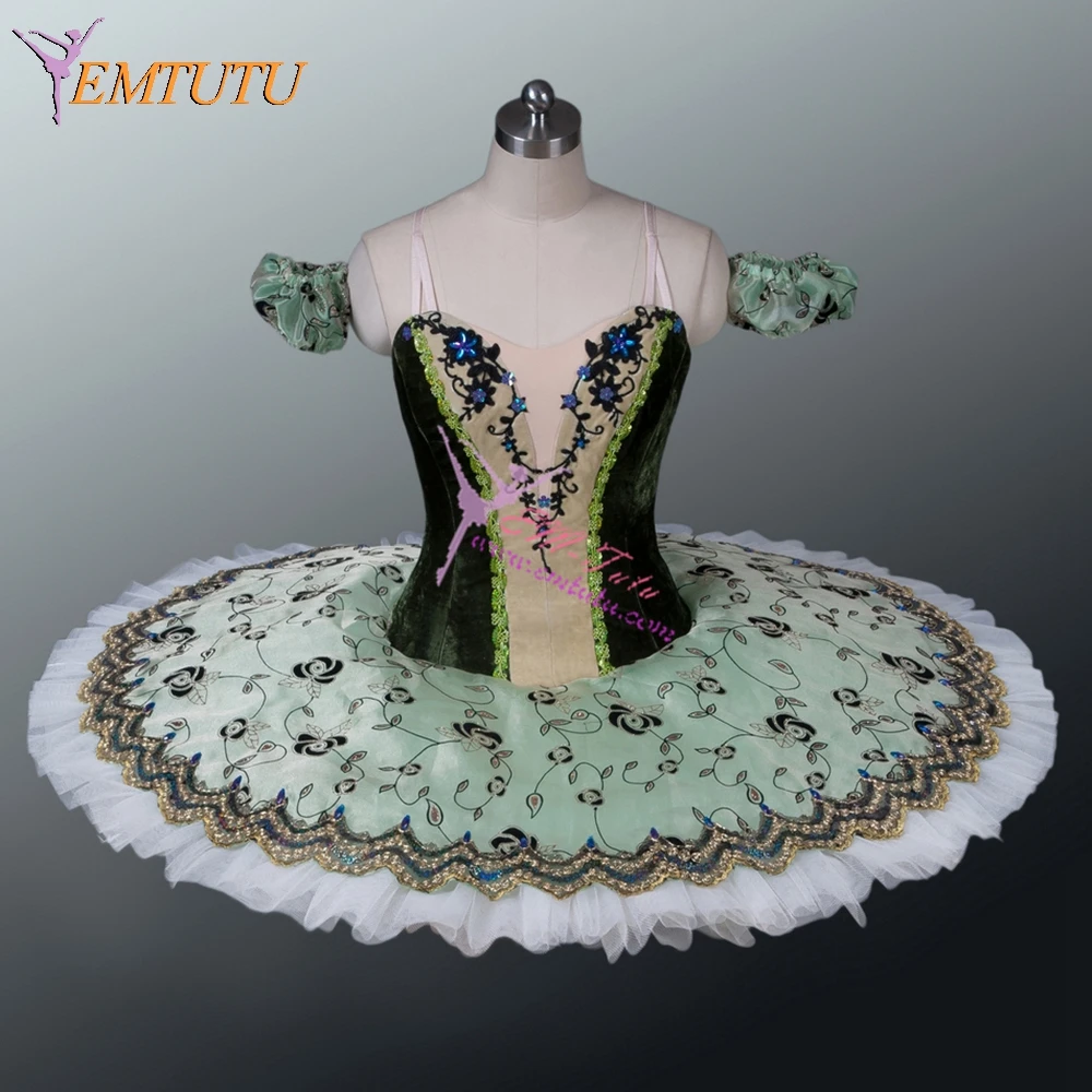 Women Professional Ballet Tutus Green White Competition Classical ...