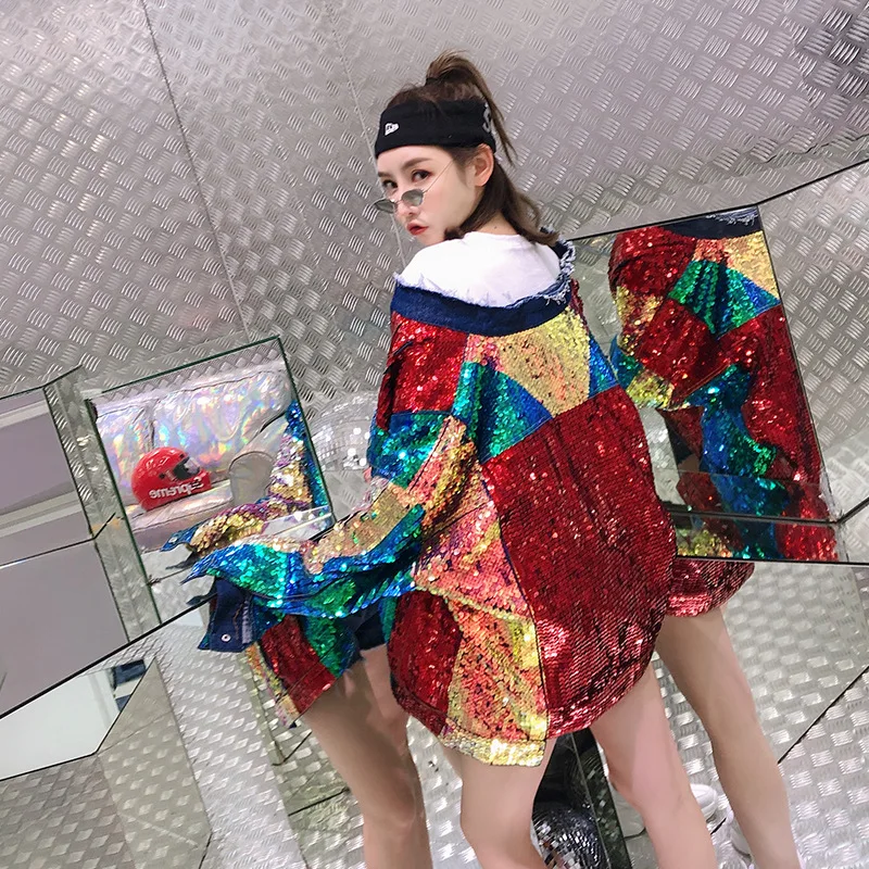 Rainbow Pride Sequin Denim Jacket - Queerks™