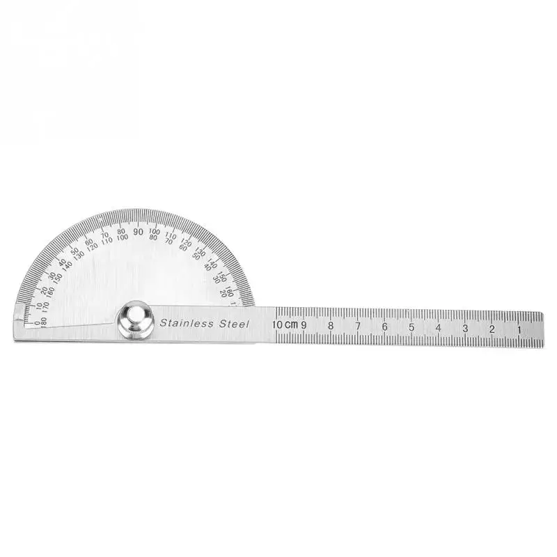 1 pcs Stainless Steel Measure Ruler 0 180 Degree Protractor Arm ...