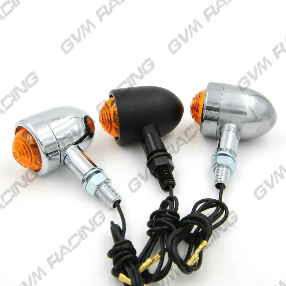 2PCS Vintage Cafe Racer Scrambler Tracker Motorcycle Light Front Rear ...