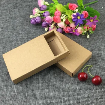 50PCS Retail Crafts Drawer Box Brown Kraft Drawer Boxes Paper Gift box ...