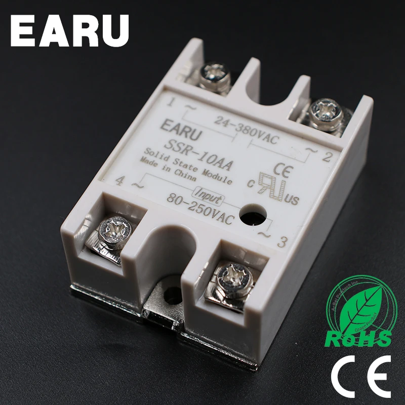 Solid State Relay Module Ssr-10aa Ssr-10 Aa Ssr 10a 80-250vac Input To ...