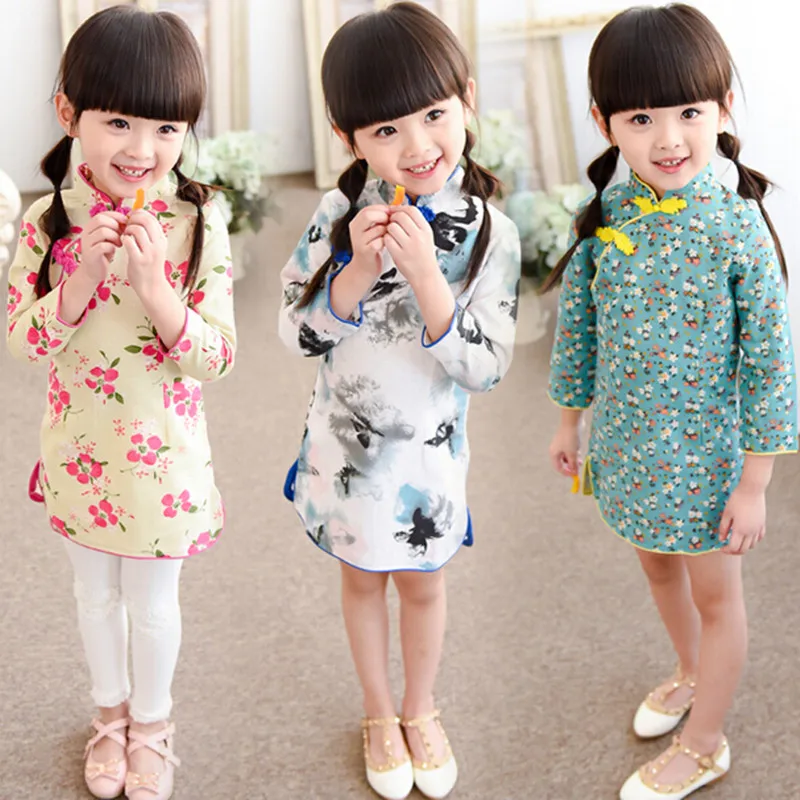 New Baby Girls Chinese Traditional Dress Summer Girl Kid Cheongsam ...